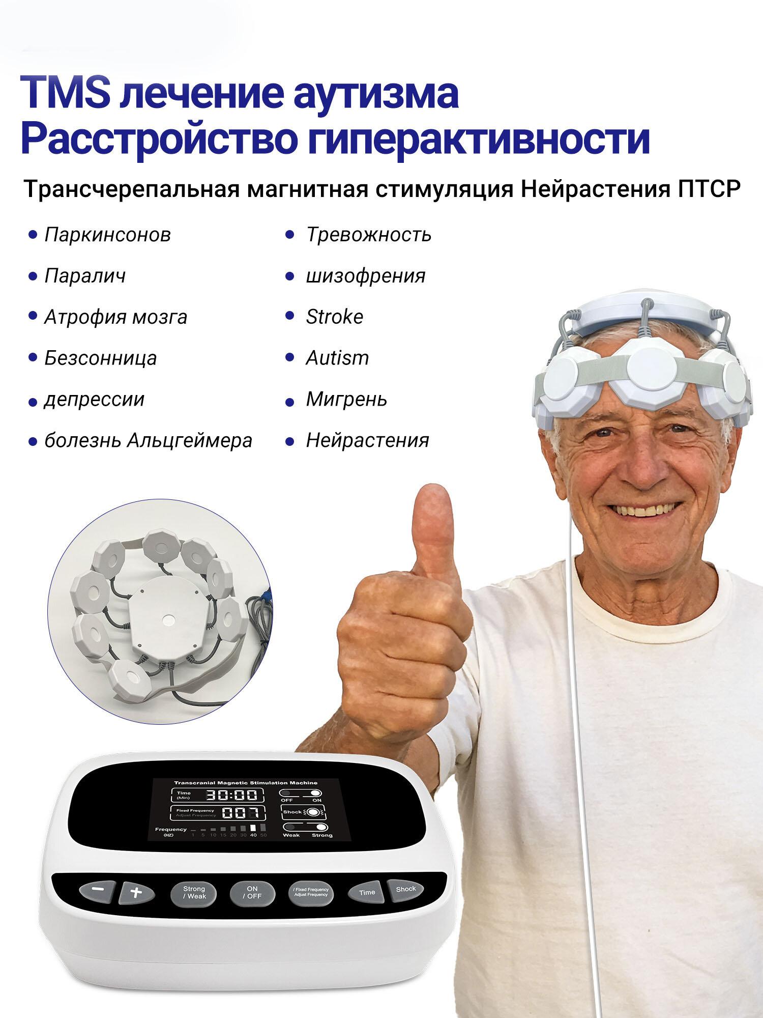 Устройство для транскраниальной магнитной стимуляции: для здоровья мозга и релаксации