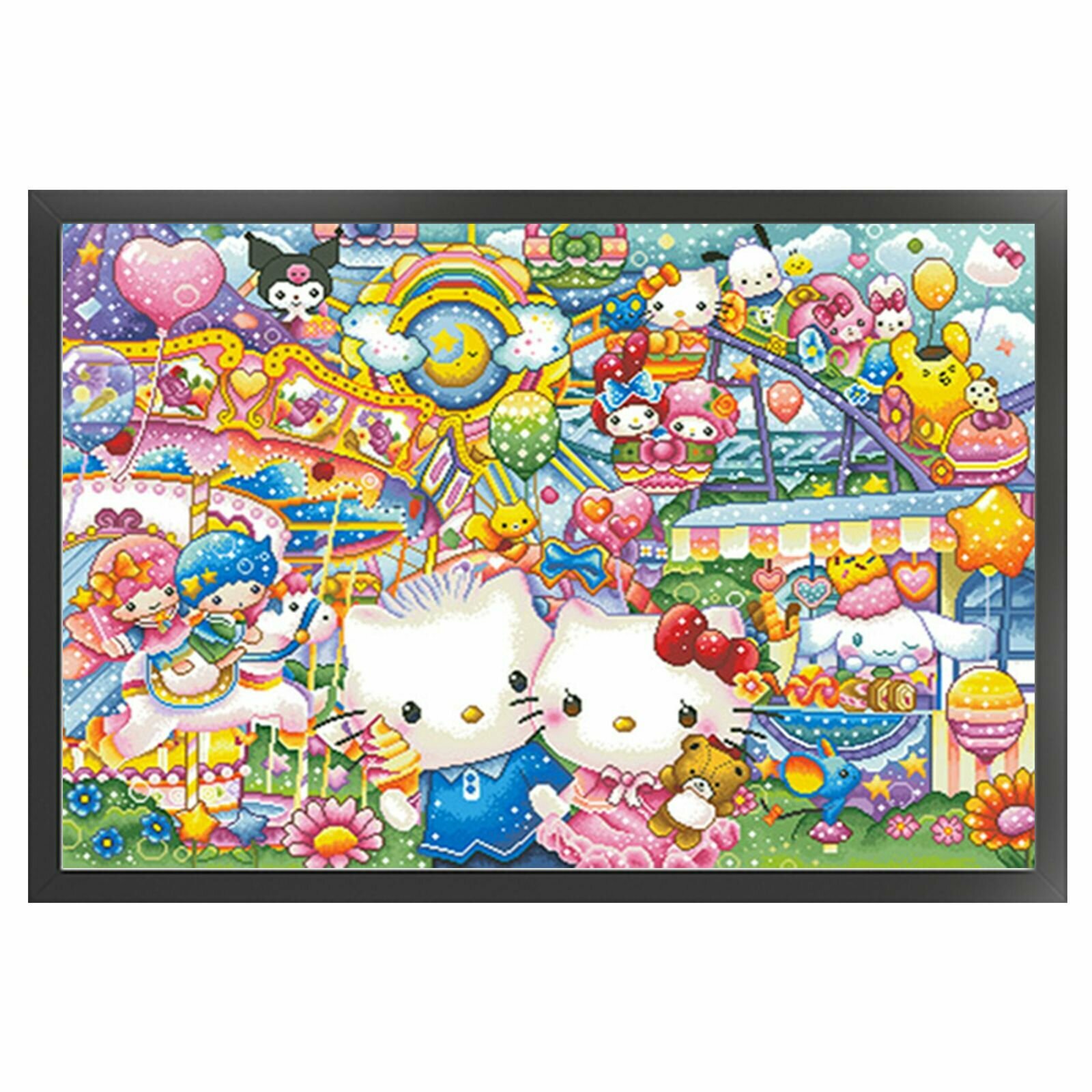 Крестиковый набор Kitty Park на хлопковой канве 11CT, 3 нити, с печатным рисунком, размер 110 78 см
