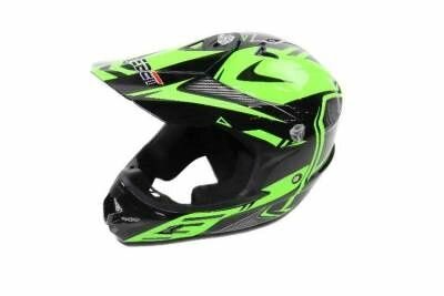 Шлем SAFEBET кроссовый HF-115 чёрно-зелёный Q206Y С рисунком "S, M, L, XL, XXL"