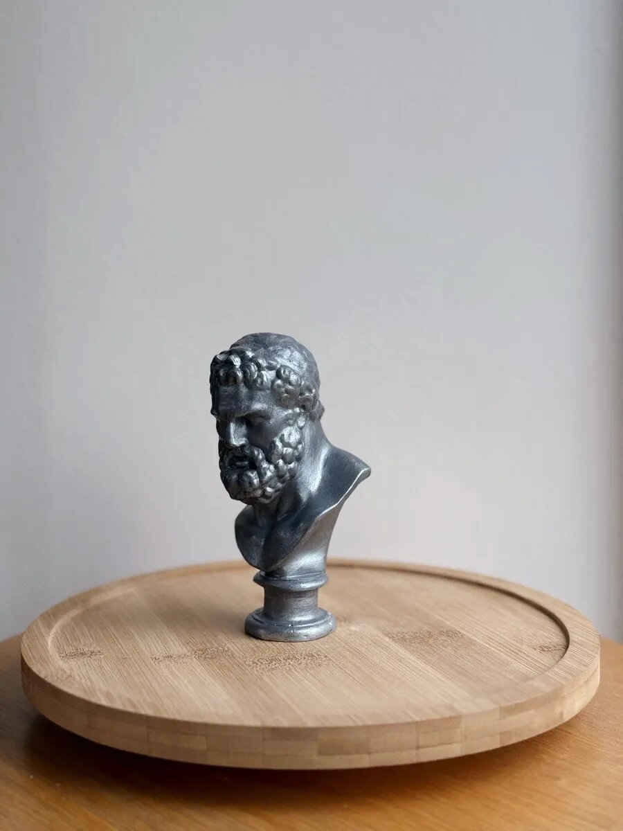 Статуэтка Геркулес, 13 см, из гипса, ручная работа, в цвете, бюст — фото 1