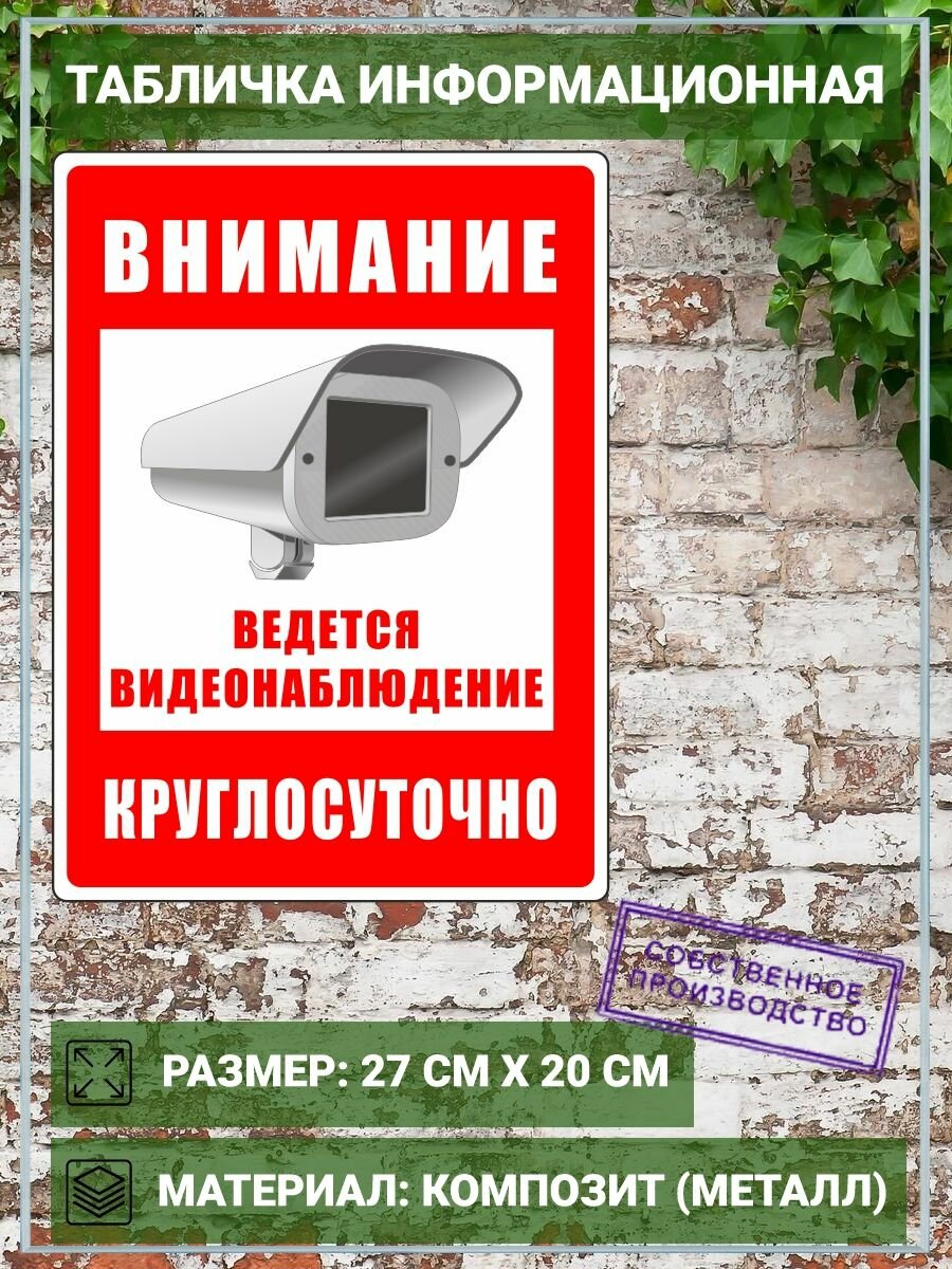 Табличка информационная Внимание Ведется видеонаблюдение №005