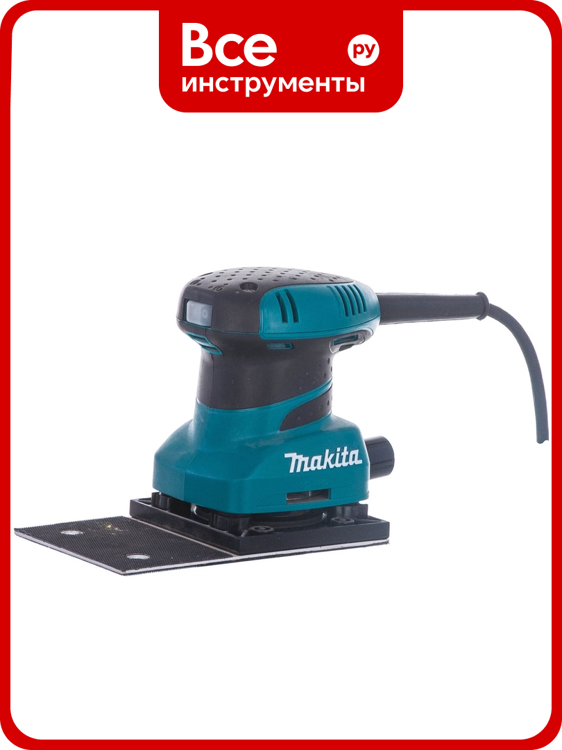 Вибрационная шлифмашина Makita BO 4566 профессиональная, щеточный двигатель, плавный пуск, подключение к пылесосу