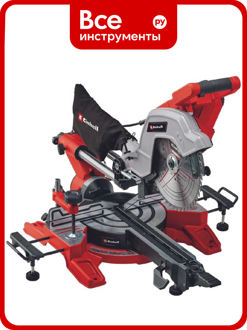 Пила торцовочная Einhell TE-SM 10 L Dual 2100Вт, 254x30мм, пропил 305x85мм, лазер 4300877