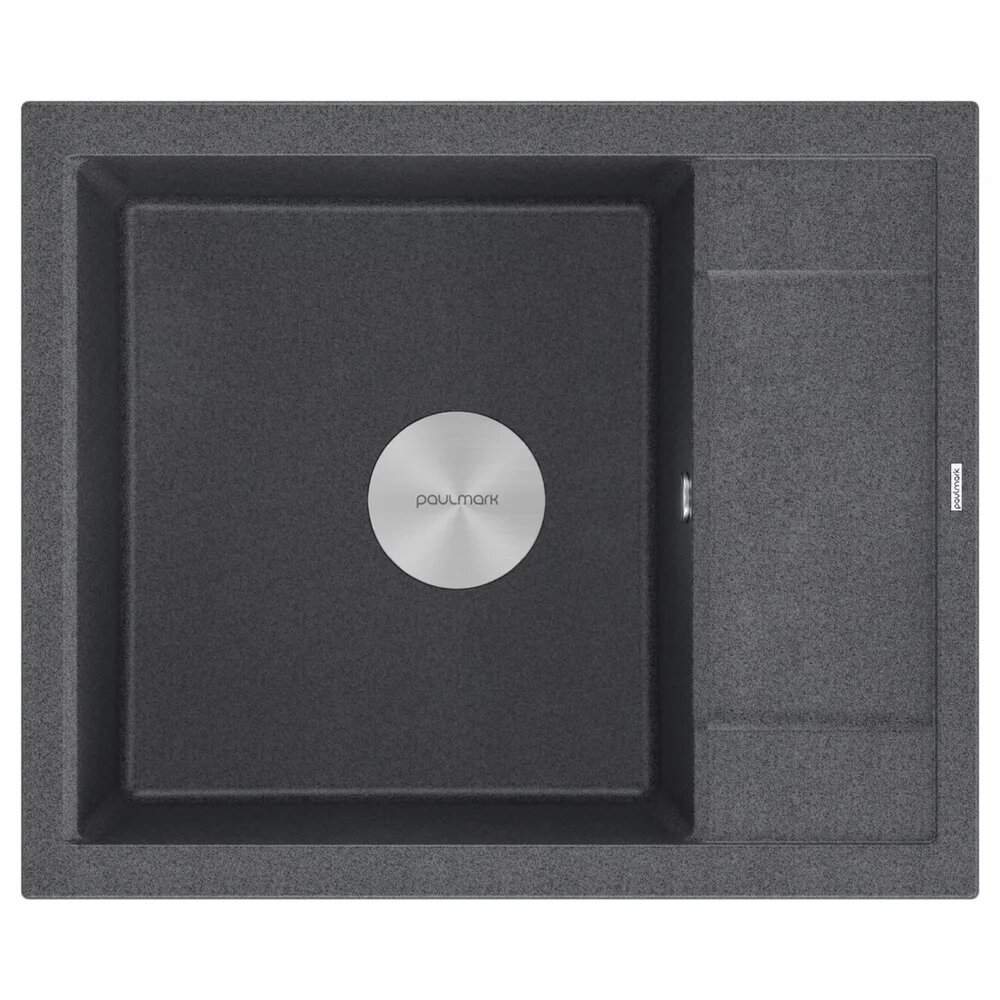 Мойка кухонная Paulmark Flugen 50-600 PM216050-DG 60x50, прямоугольная, мойка для кухни, с крылом, черная, серая, матовая