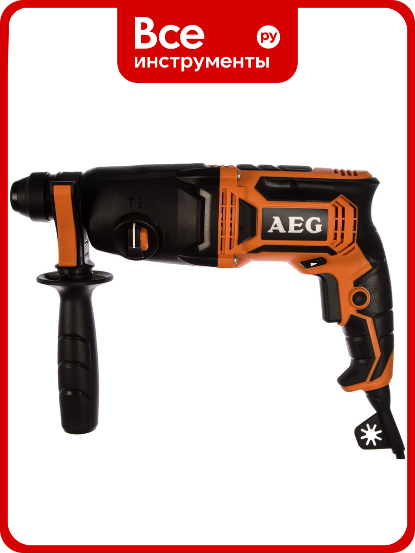 Перфоратор AEG BH 24 IE, мощность 800Вт, SDS-plus, кабель 4 м, с кейсом