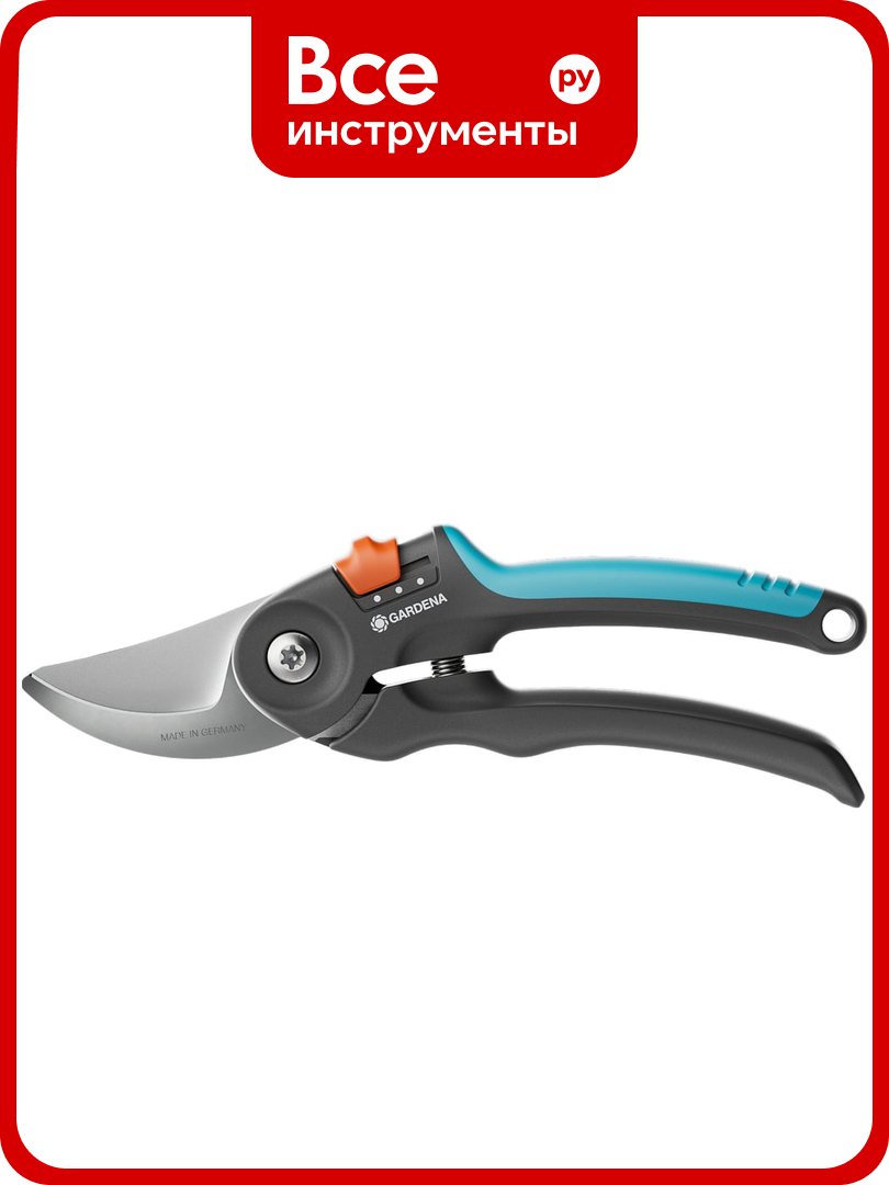 Секатор GARDENA PremiumCut Flex, плоскостные лезвия, эргономичные рукоятки, 258мм