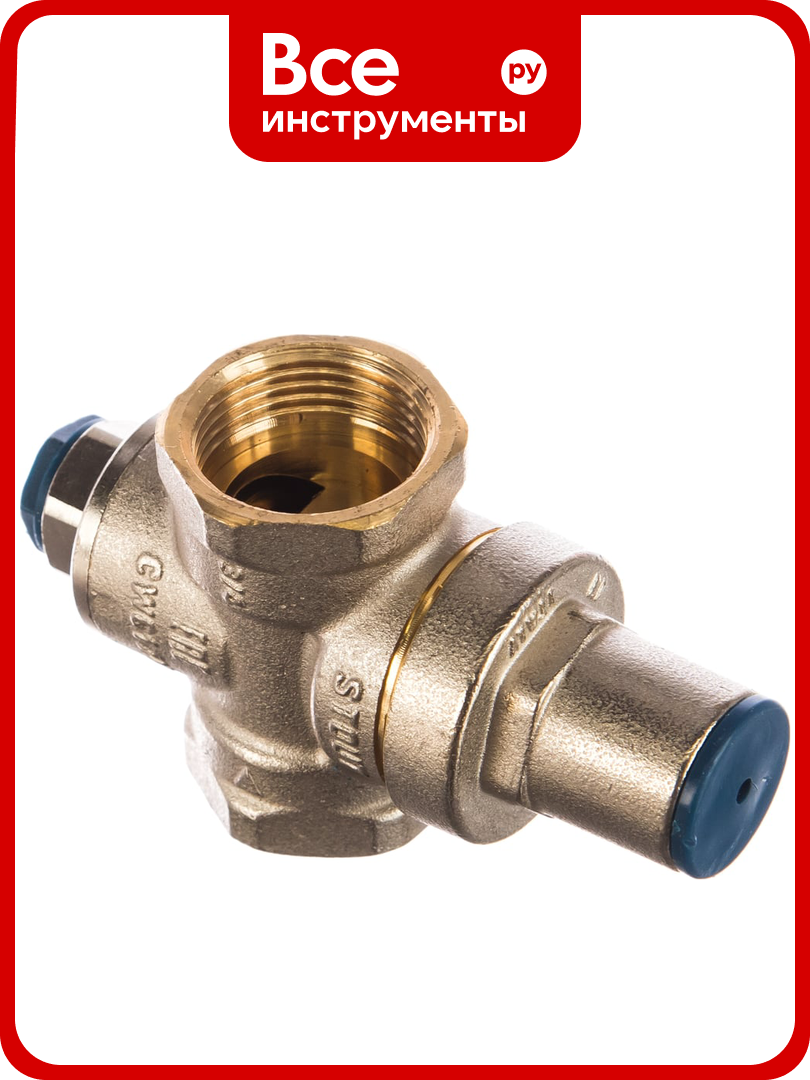 Редуктор давления STOUT PN16, 3/4", с выходом под манометр SVS-1010-000020, латунный поршневой, резьбовое соединение