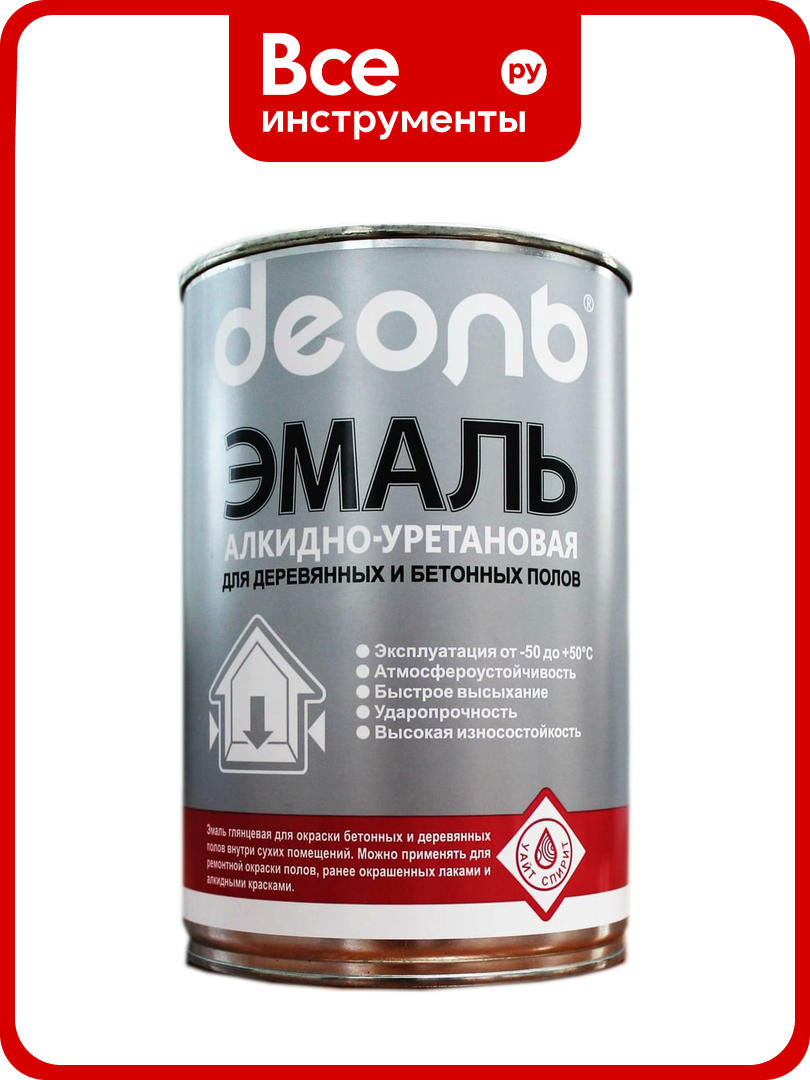 Эмаль быстросохнущая маслобензостойкая для бетонных и деревянных полов Деоль светло серая, 3 кг 00020838, деревянная