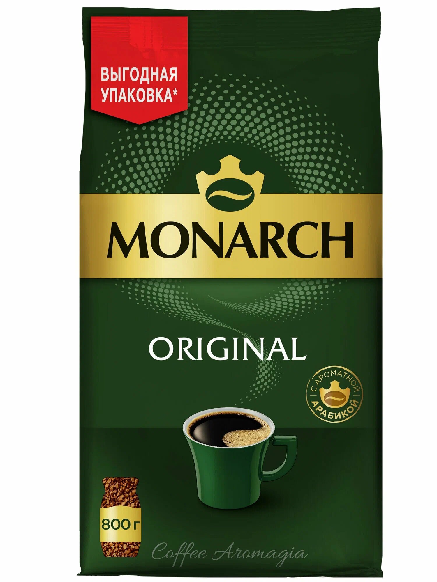 Кофе Monarch Original, растворимый, сублимированный, монарх арабика/робуста, 800гр