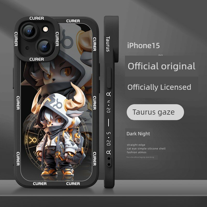 Чехол для iPhone 12 с боковой гранью «Кошачий глаз» DK, Темно-черный, дизайн Тельца Взгляд MY для классического образа