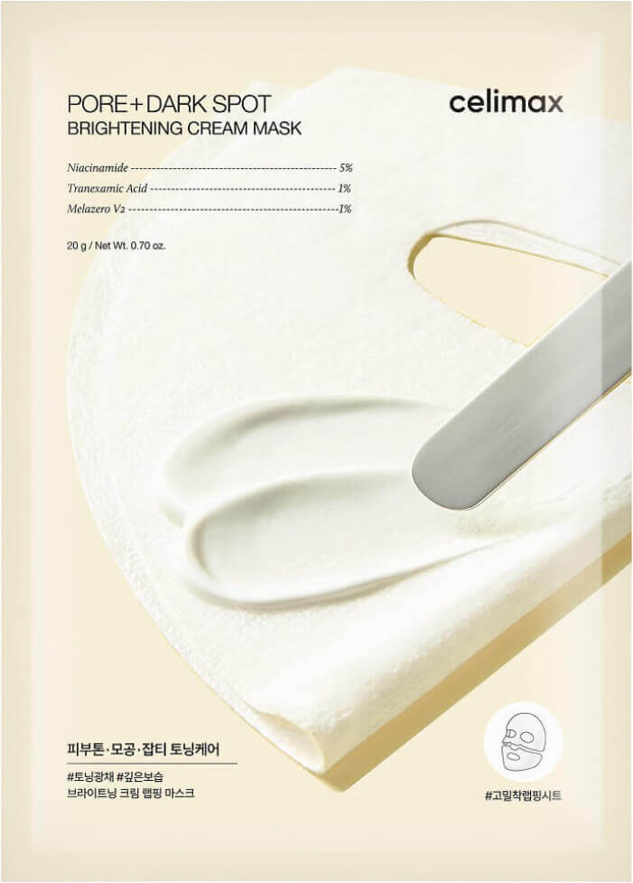 Celimax Осветляющая кремовая маска Pore+Dark Spot Brightening Cream Mask 120ml