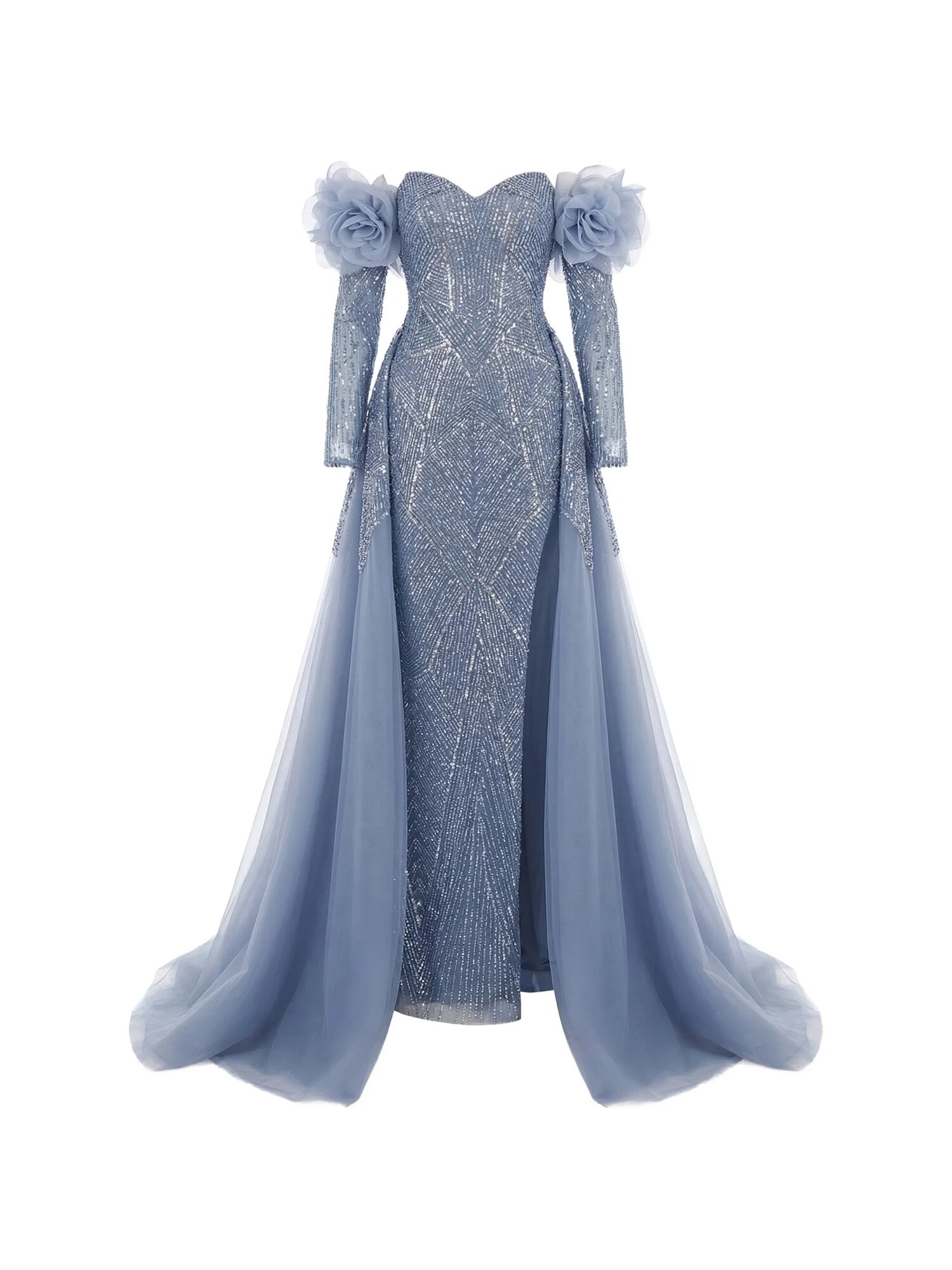 Платье Off-shoulder sequin-embellished gown