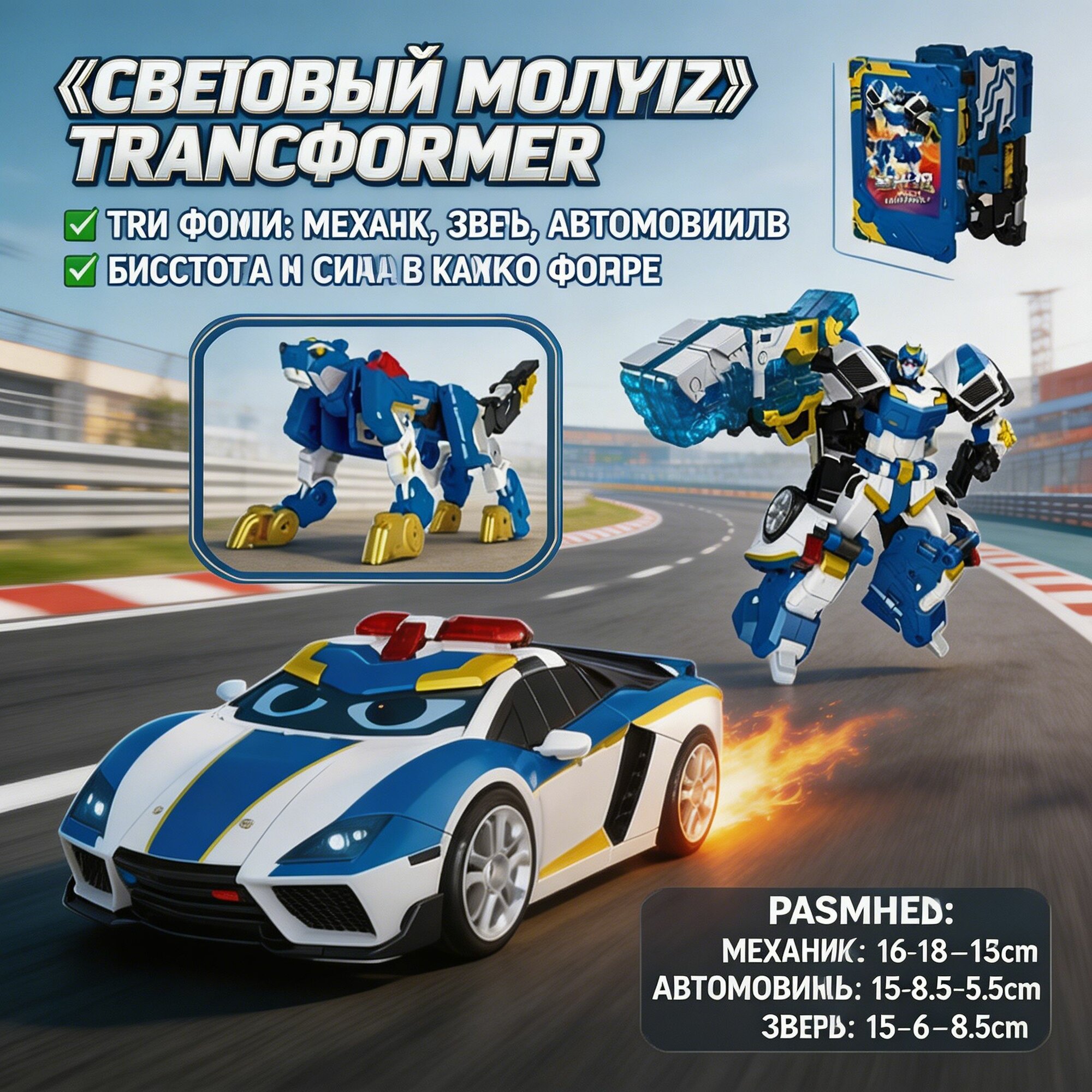 Современный трансформер 3 режима, хищник + спецтехника + боевой механизм