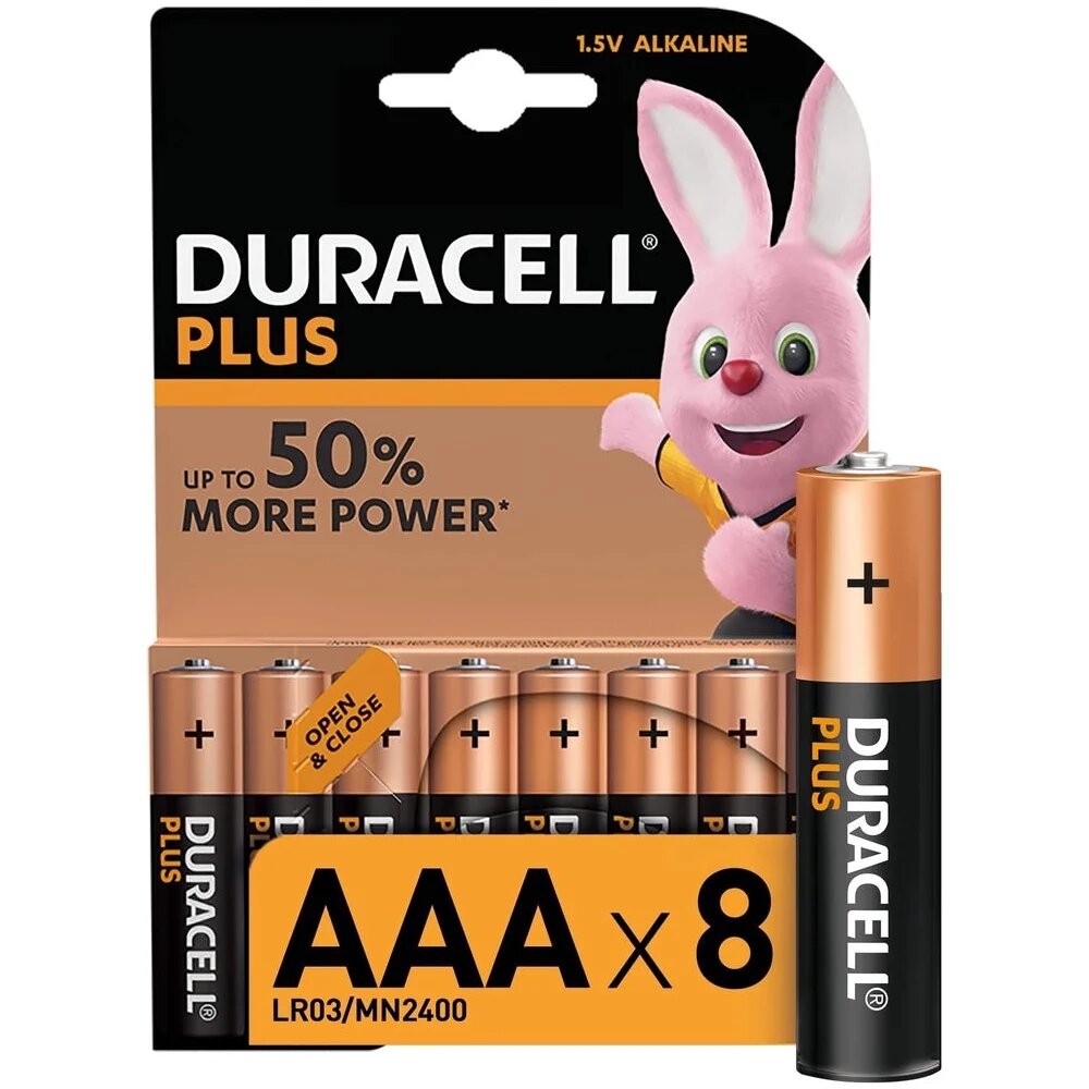 Батарейка Duracell PLUS AAA BL8 щелочная RPL00674