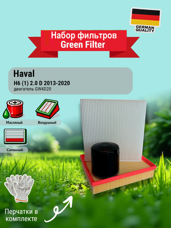 Комплект фильтров для Haval H6 (1) 2.0 D выпуска 2013-2020. Набор фильтров для Хавал Н6