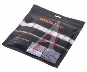Лента светодиодная гибкая 12W 5м IP20 12V холодный белый (пакет) Decor WOLTA