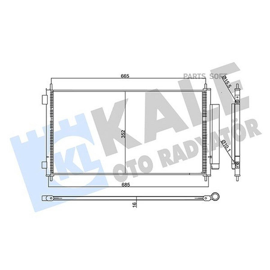 KALE 358075 Радиатор кондиционера для а/м HONDA CRVIII 06-12 ()