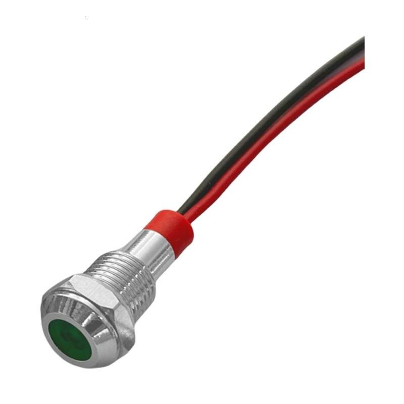 Антикоррозионный сигнальный светильник для систем безопасности, 8mm - Зеленый Свет 220V Wir