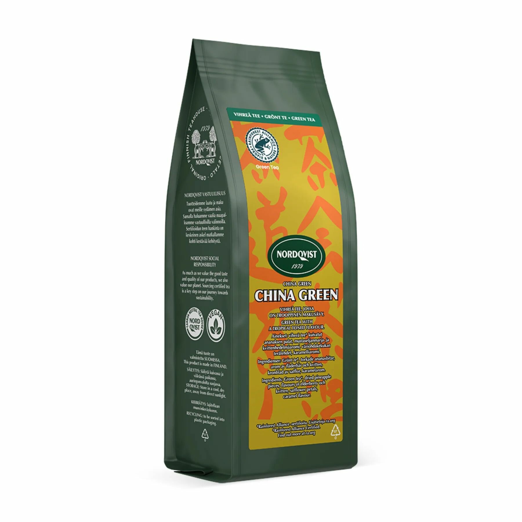 Чай Nordqvist China Green, зеленый, с тропическим ананасом, 100г