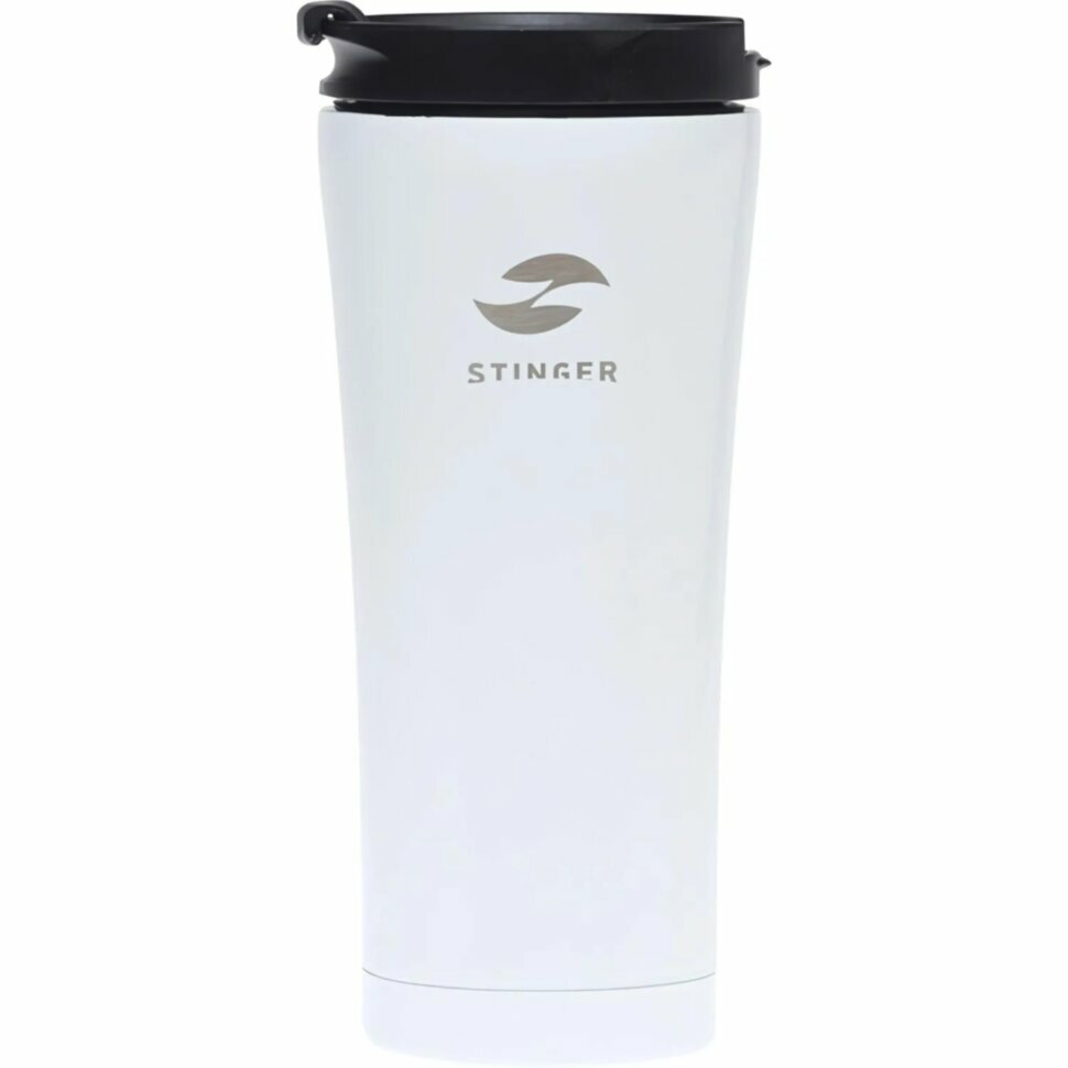 Термокружка Stinger, 0,45л, сталь/пластик, белый глянцевый, HY-VF143 White, 1622611