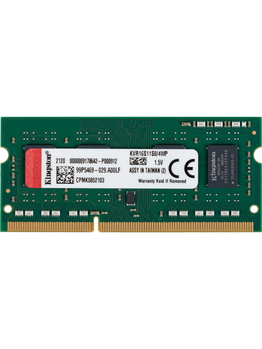 Память DDR3 4GB 1600MHz Kingston KVR16S11S8/4WP Valueram RTL PC3-12800 CL11 SO-DIMM 204-pin 1.5В dual rank RTL