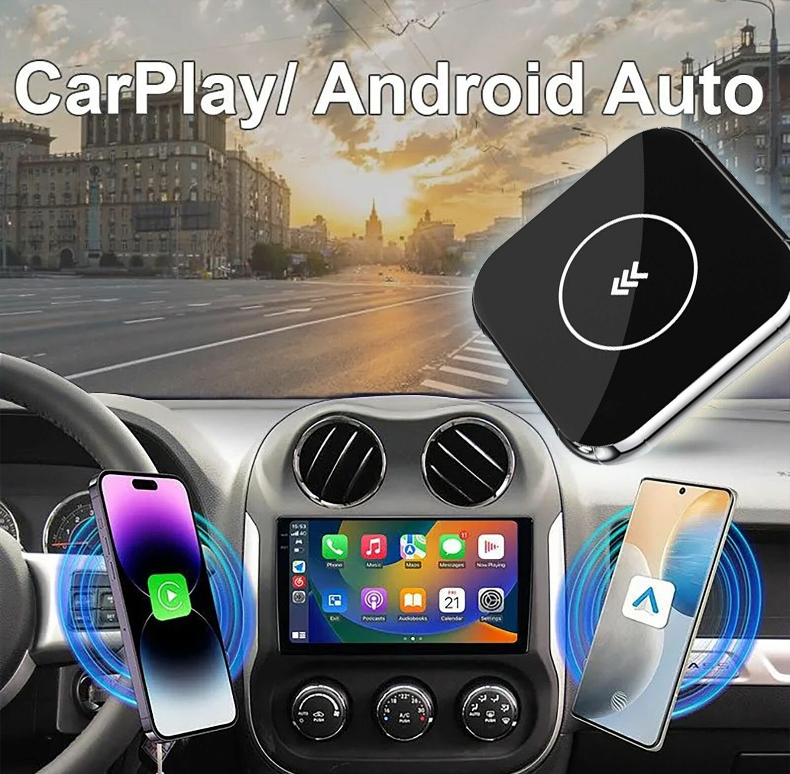 Bluetooth-адаптер автомобильный Wireless Carplay/Android auto — фото 1