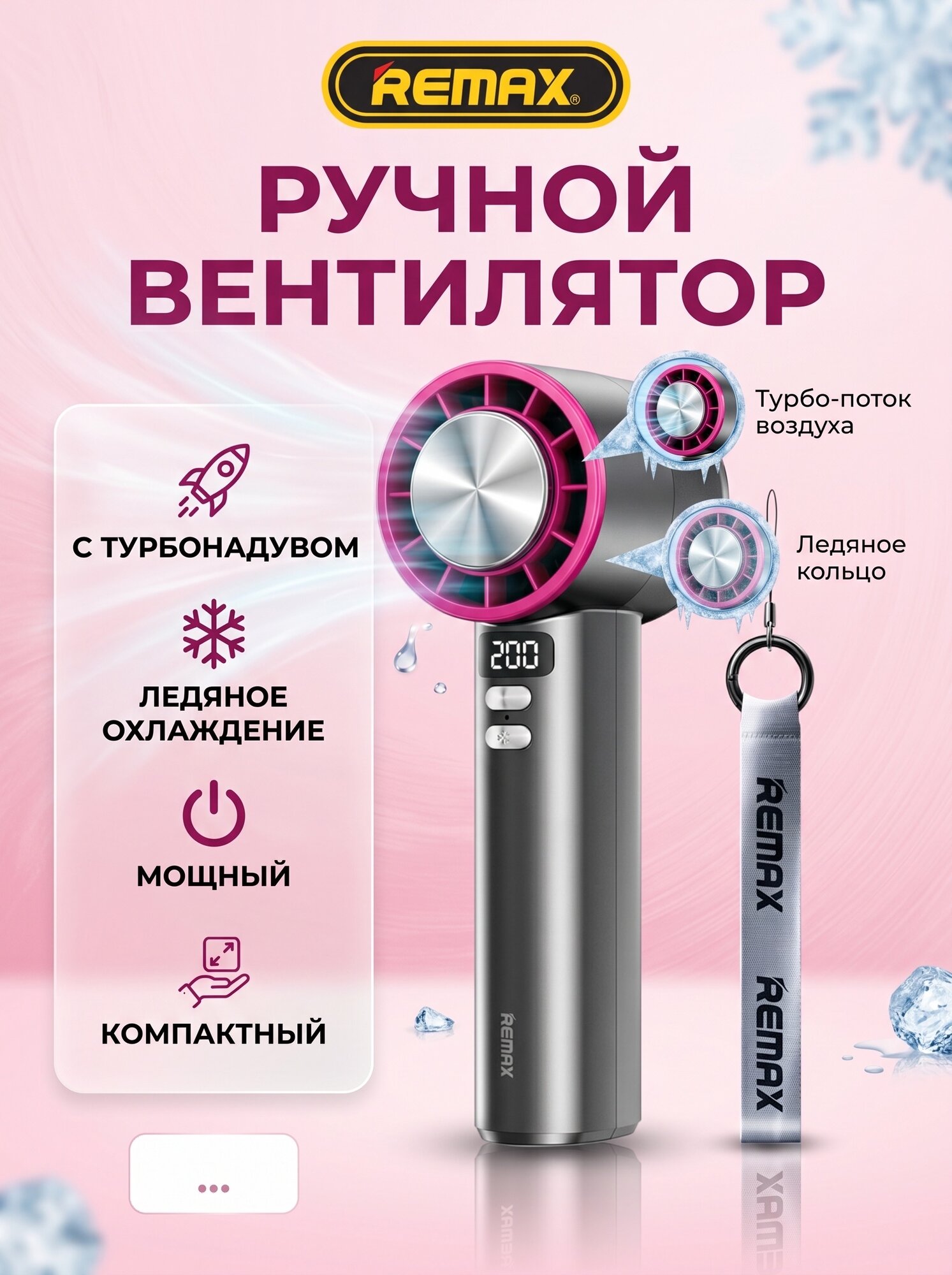 Ручной вентилятор с турбонаддувом RS-SF12 (1 шт.)