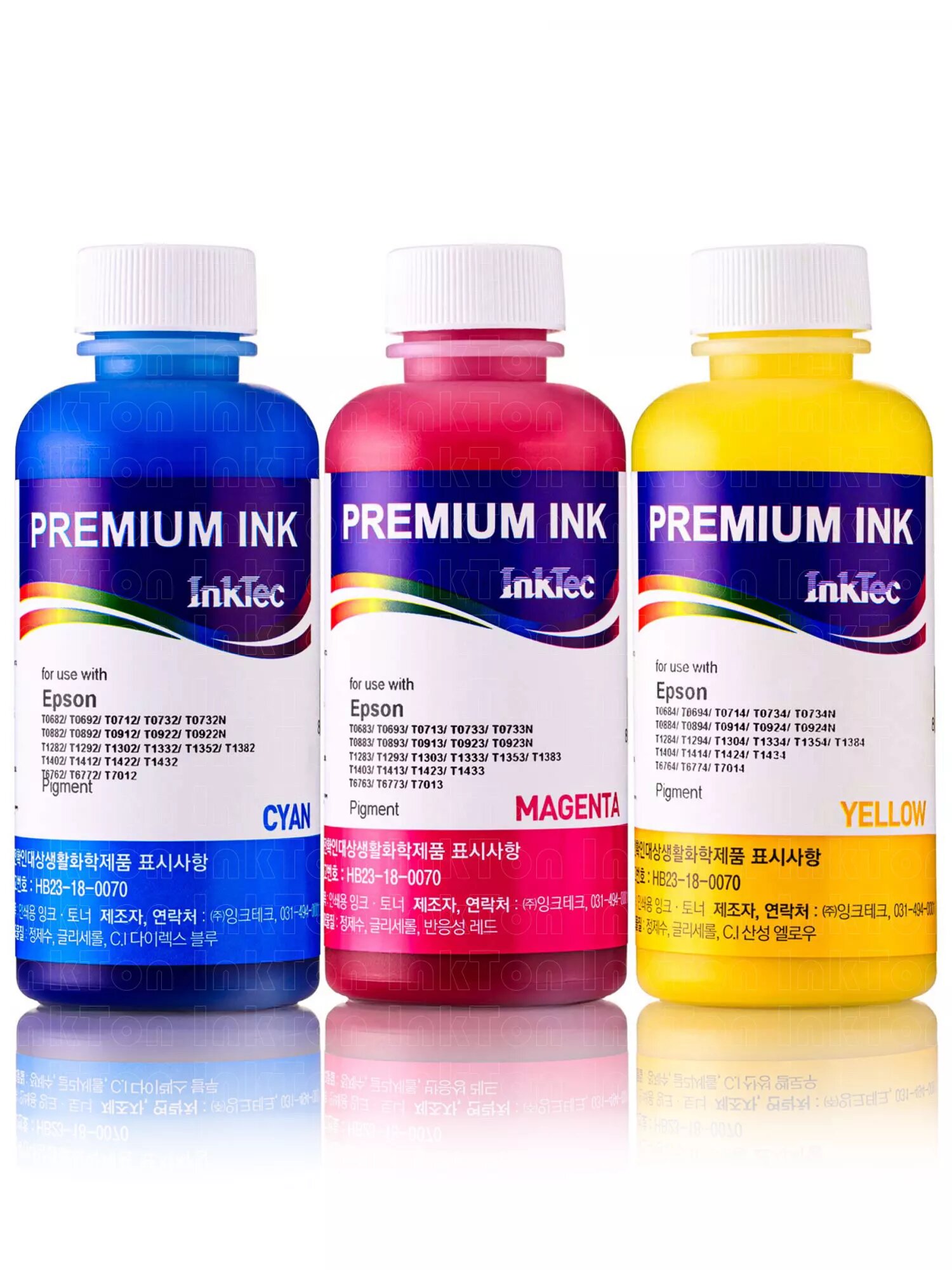 Чернила, краска для заправки картриджа Epson T0732, T0733, T0734, 300 мл, цветные