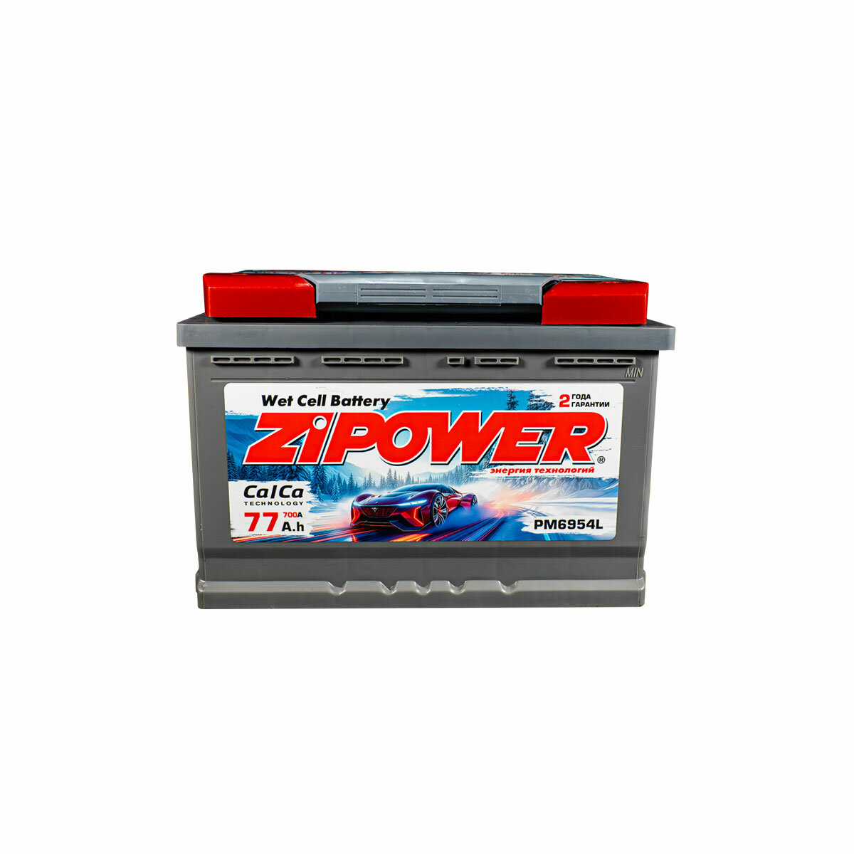 Аккумулятор автомобильный ZIPOWER PM6954L, 77 А/ч, E12, 700А, PM6954L