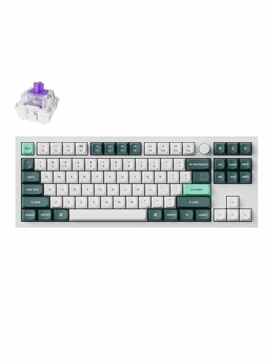 Механическая клавиатура Keychron Q3 HE (80%) - 3 типа подключения, 87 клавиш, цвет Shell White, магнитные переключатели Gateron Nebula