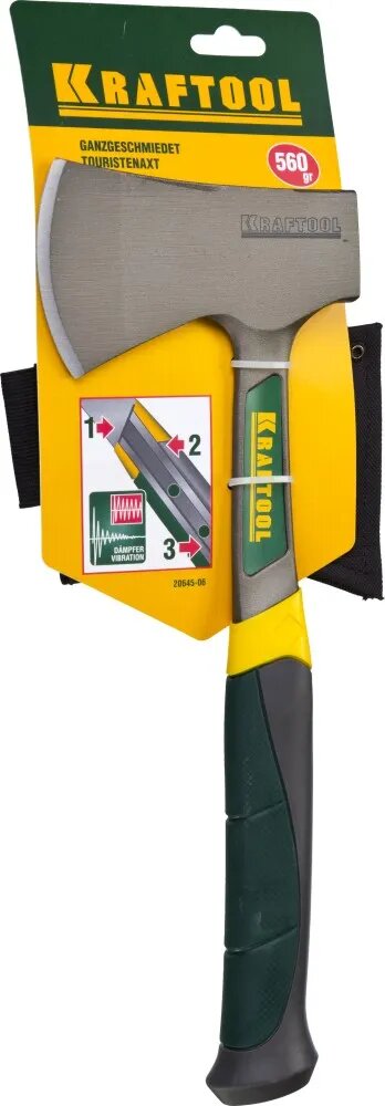 Топор Kraftool PRO (20645-06), рукоятка 340 мм, антивибрационная рукоятка, сталь, серебристый — фото 1