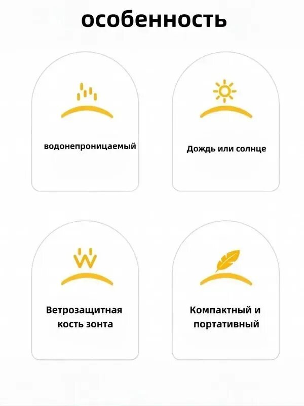 Зонт , черный — фото 1
