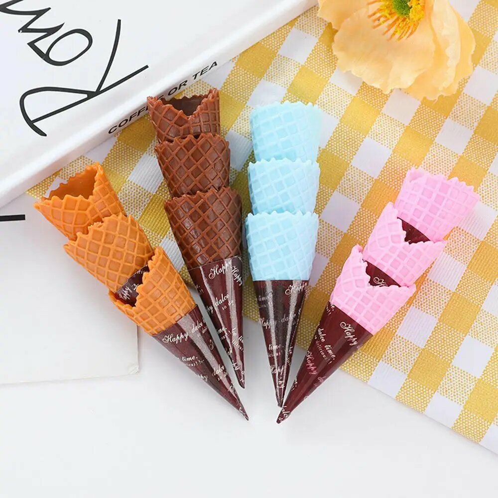 Миниатюрный набор мороженого из ПВХ, 10 шт, mix