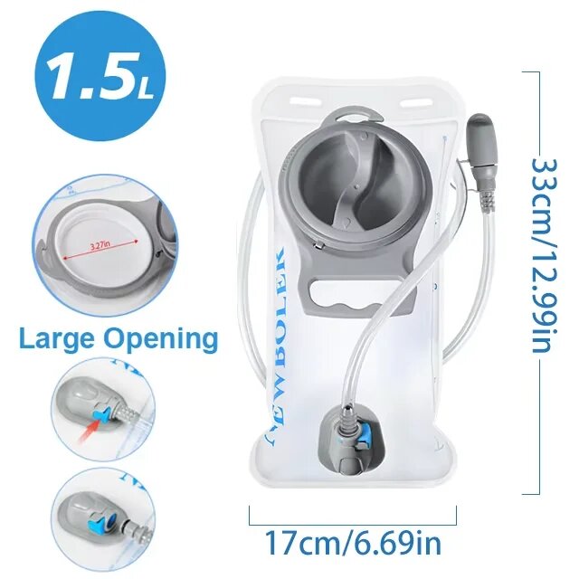 Спортивная бутылка для воды NEWBOLER 1.5L, голубая