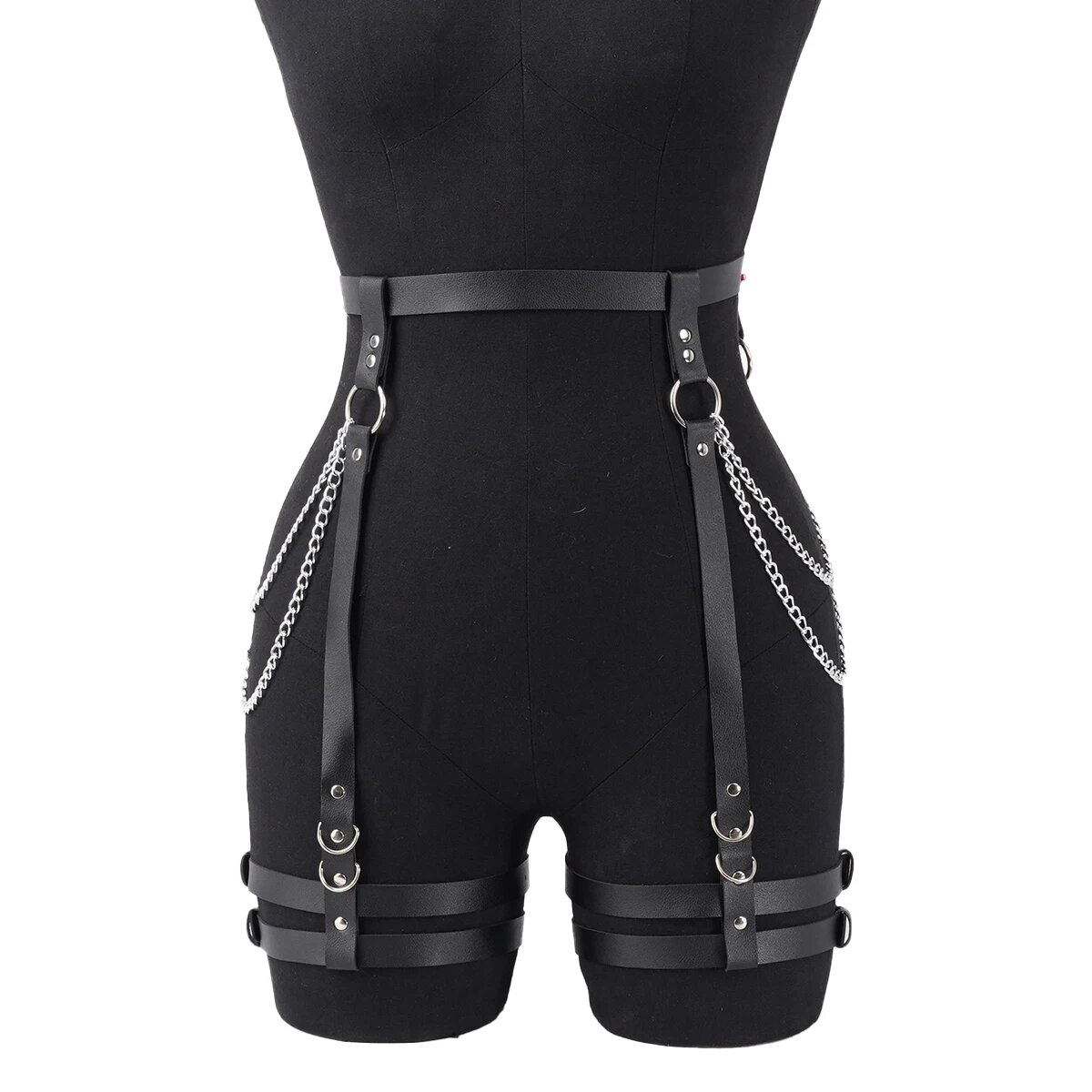 Кожаный ремень с цепочкой Harness Belt1
