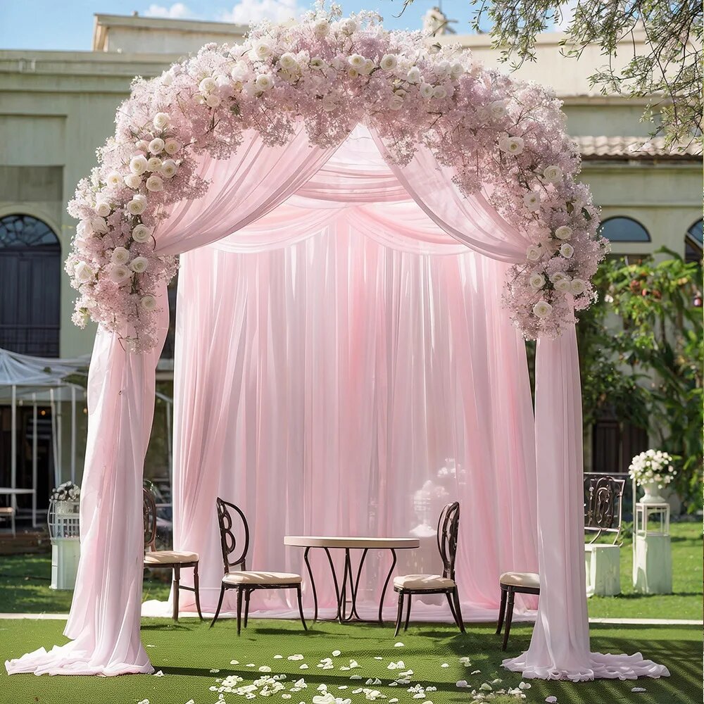 Розовый тюль для арки 75x600см, цвет Pink
