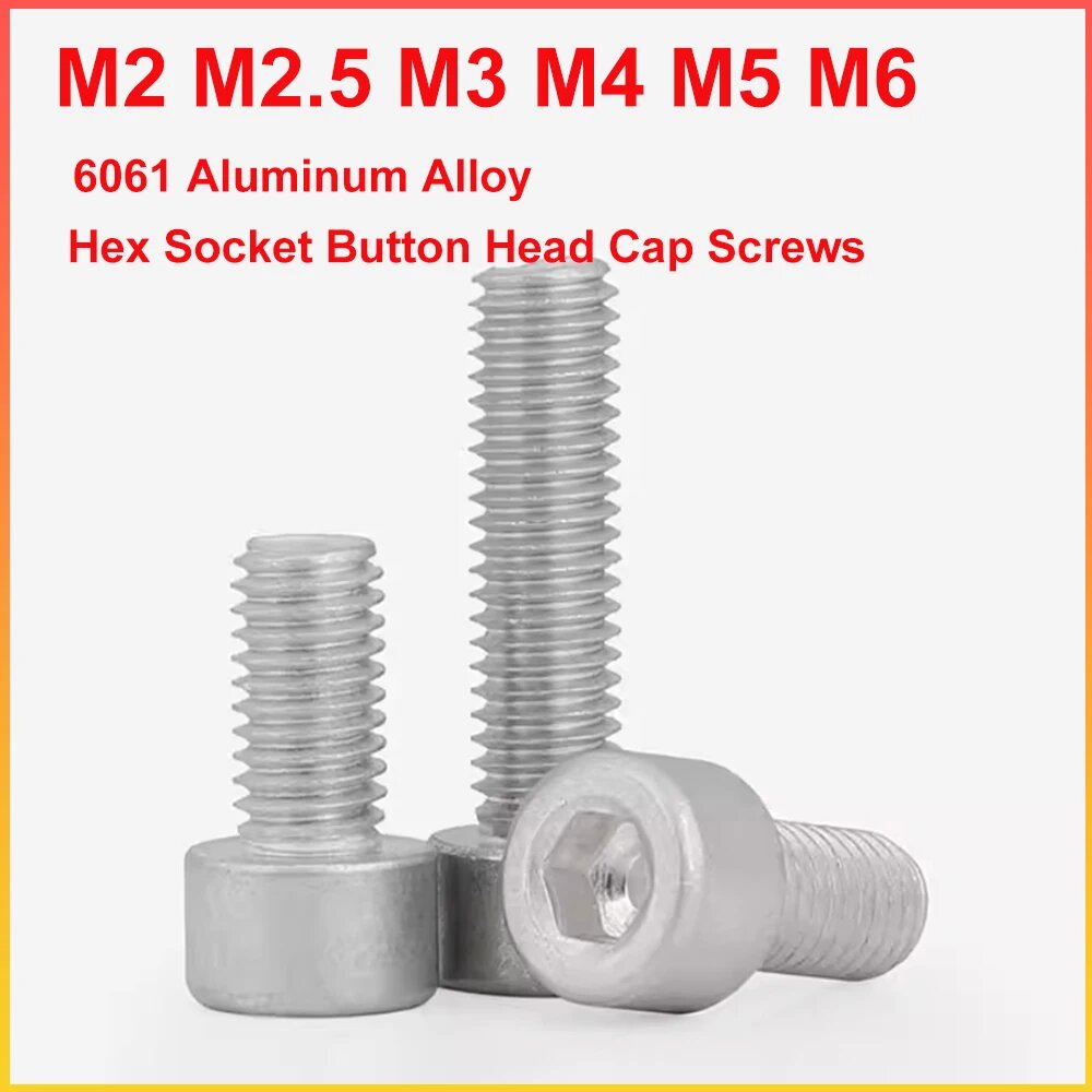Винты алюминиевые M2-M6 с шестигранной головкой 4-60 мм M4 x 10mm-20pcs