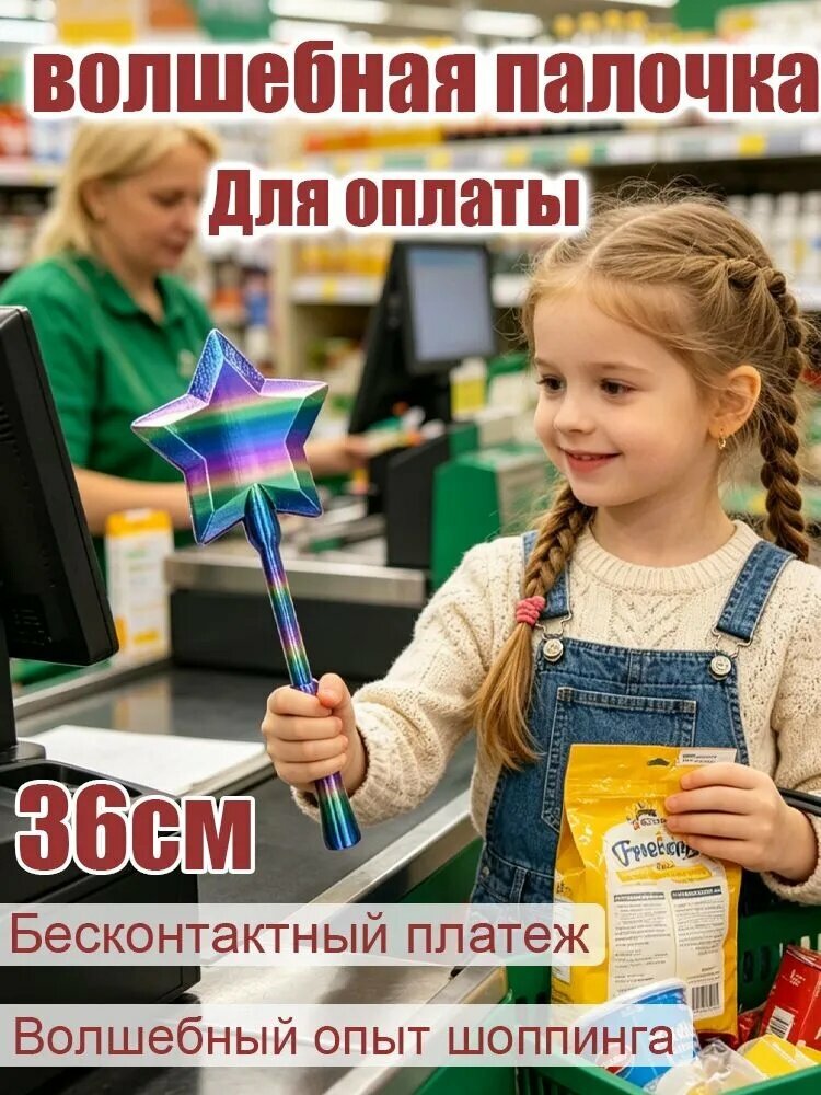 Волшебная палочка для бесконтактной оплаты со звёздочкой и скрытым слотом
