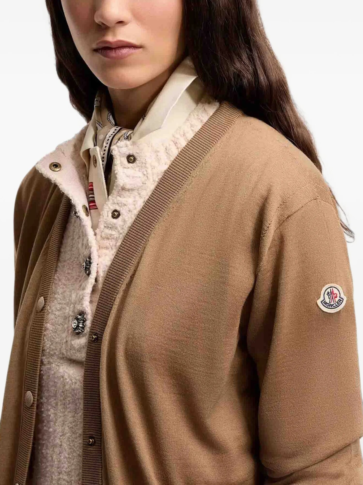 Кардиган Moncler Logo-patch button-up cardigan, размер 46 — фото 1