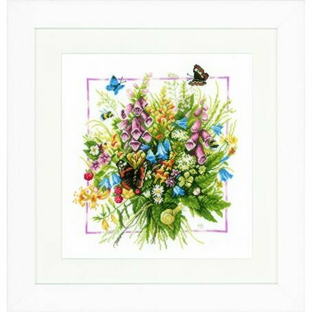 Набор для вышивания Lanarte "Summer Bouquet", канва, мулине, 36х38 см