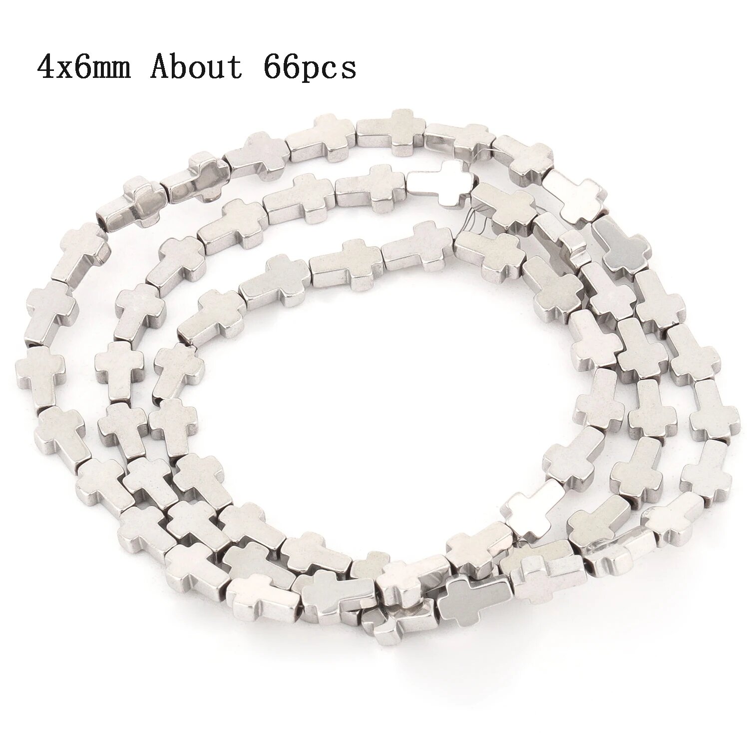Гематитовые бусины для браслета TTUIJI Белый, style16-4x6mm