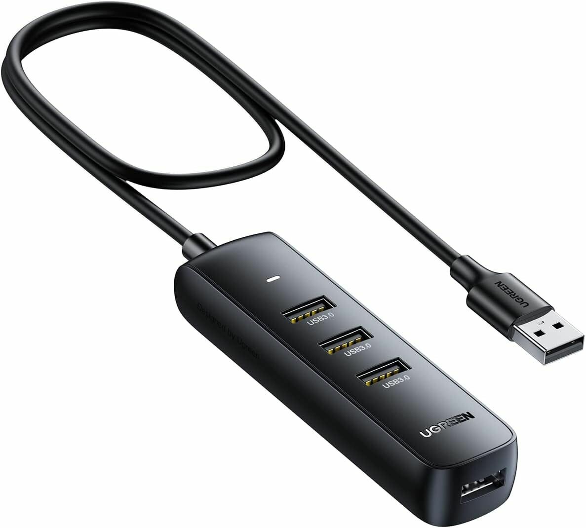 Хаб внешний USB 3.0 4 порта черный длина 1 м. Ugreen (CM416)