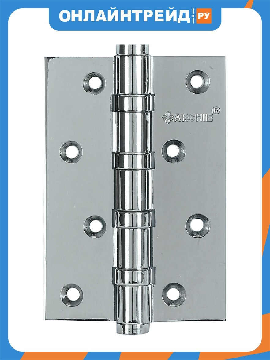 Петля дверная универсальная Archie A010-C 100X70X3-4BB-131, хром, 4 ш/подшипника, 1шт