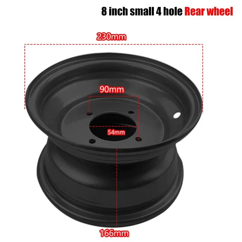 Колеса Для Квадроциклов 8 Дюймов (передние И Задние), 4/3 Отверстия Small 4 hole Black R