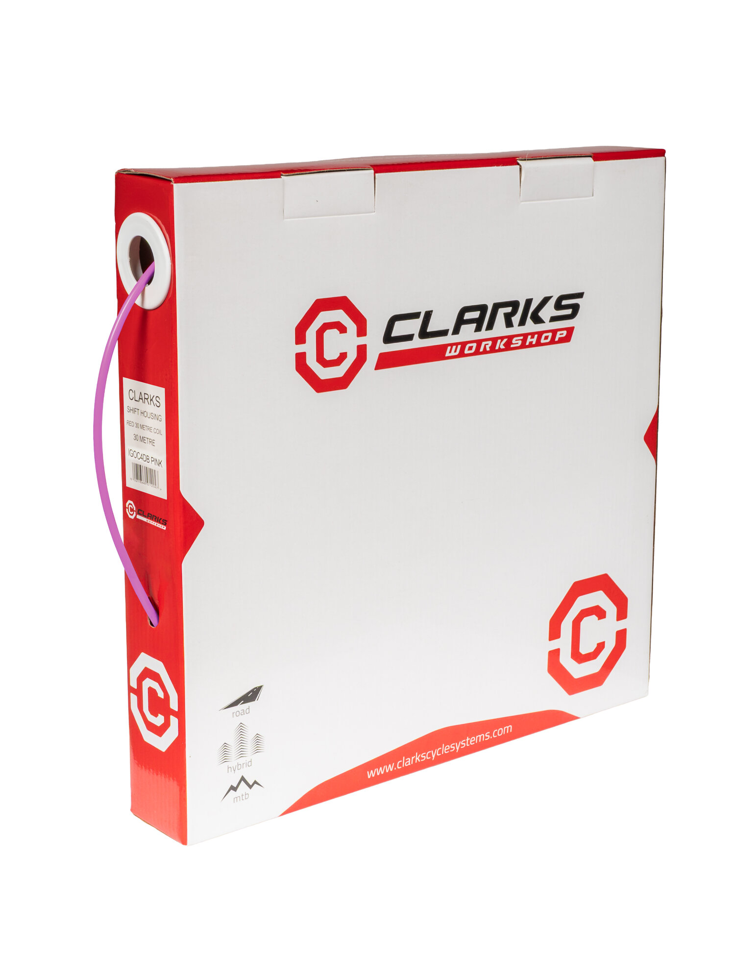 Оболочка троса переключения для велосипеда CLARKS IGOC4DB, MTB/Road 30 м, розовая