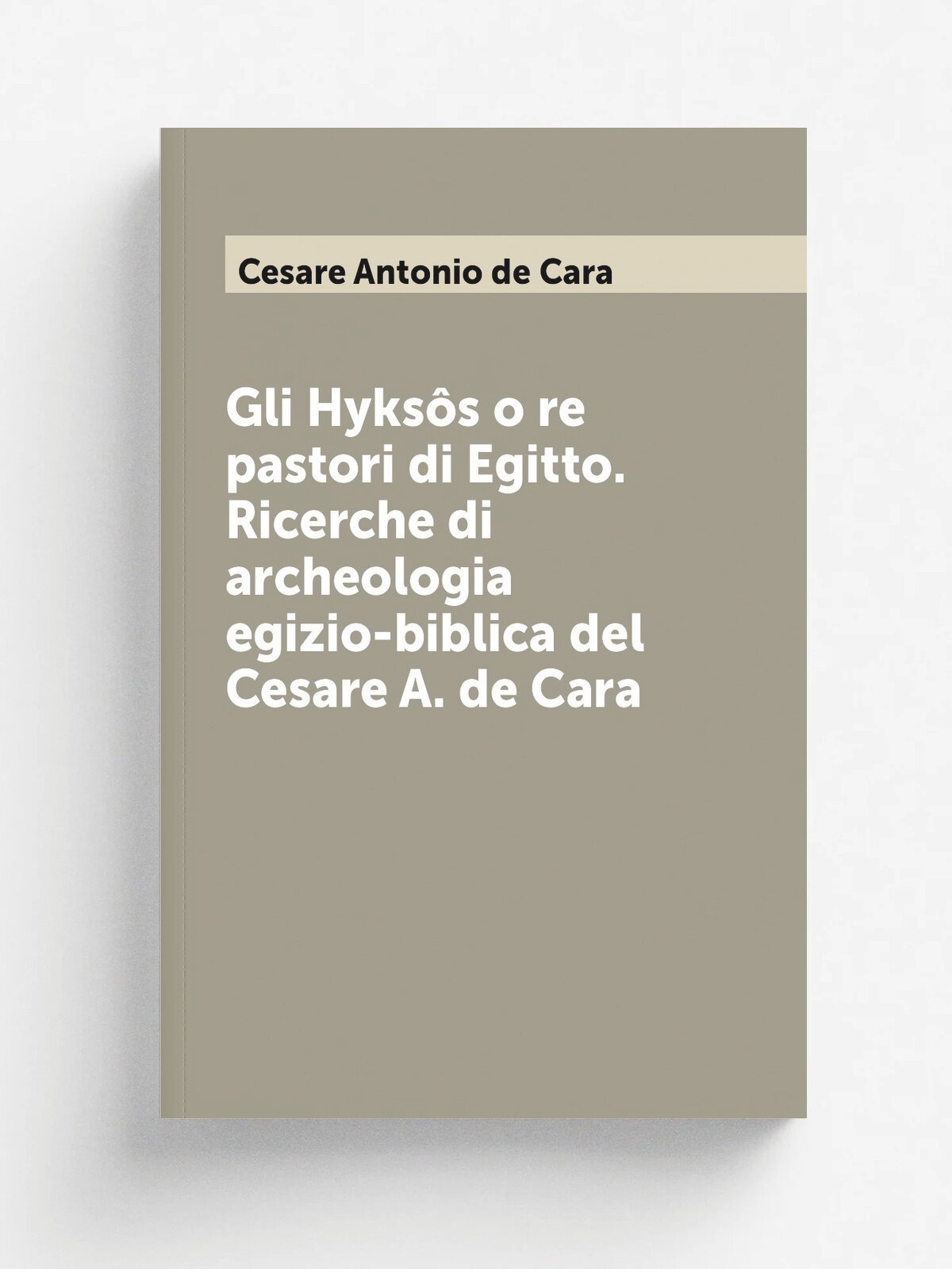 Gli Hyks.s o re pastori di Egitto. Ricerche di archeologia egizio-biblica del Cesare A. de Cara