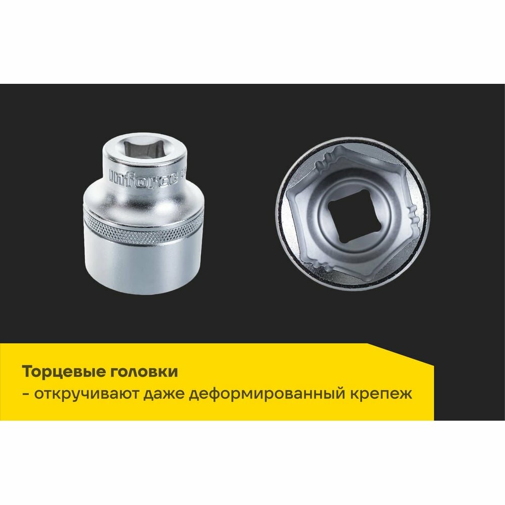 Набор инструментов 18 предметов 1/4" Inforce, Сталь Cr-V, Профессиональный, 06-07-13 — фото 1