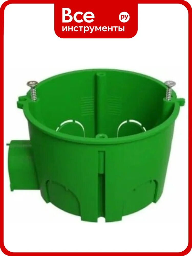 Установочная коробка Greenel D68x45 одноух. для кирп. стен, зелен. стикер