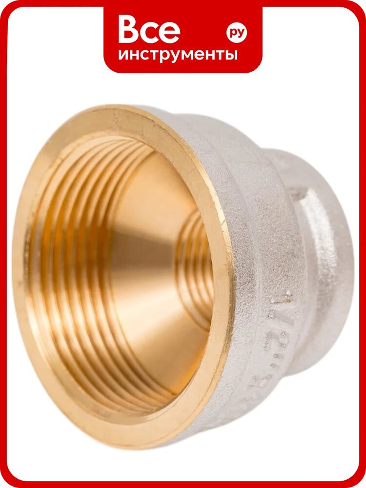 Муфта переходная EUROS 1 1/4" x 1/2" EU. ST3012325 114x12 никелированная латунная муфта внутреннее‑внутреннее соединение