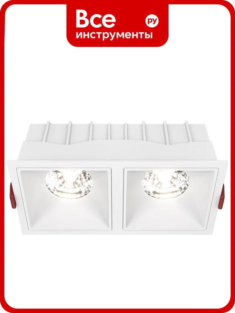 Встраиваемый светильник MAYTONI alfa led led 30w алюминий и пластик белый DL043-02-15W4K-D-SQ-W